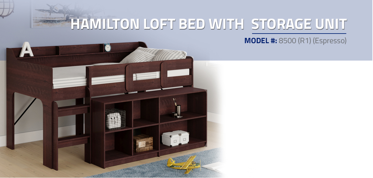 The Hamilton Loft Bed with Storage by BK Furniture